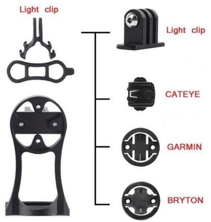 即納 ゆうパケット ブラック サイコンマウント アルミ合金製 GARMIN BRYTON CATEYE GO PRO ステム取付 ライト ...