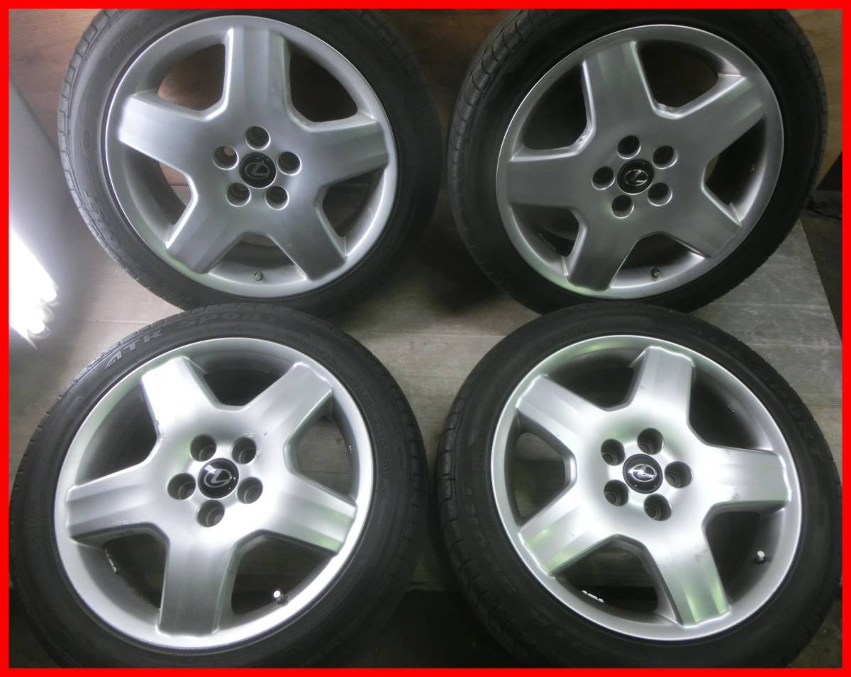 H2198 LEXUS LS430 30セルシオ 18×7.5JJ+45 純正ホイール 225/50R18インチ タイヤ4本(ラジアルタイヤ ...