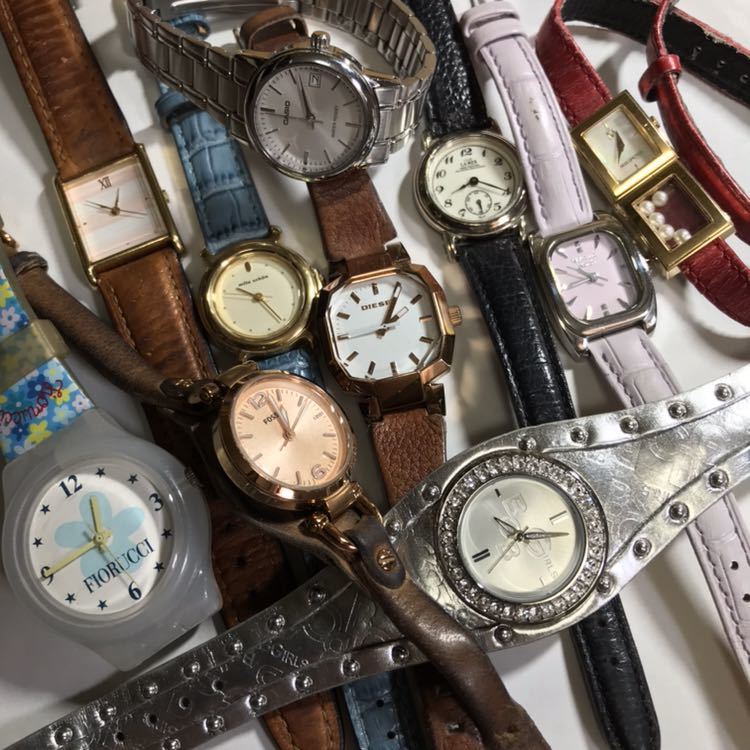 レディース 腕時計 10本 大量 まとめ DIESEL FOSSIL BCBGirls FIORUCCI CASIO The.clock ...