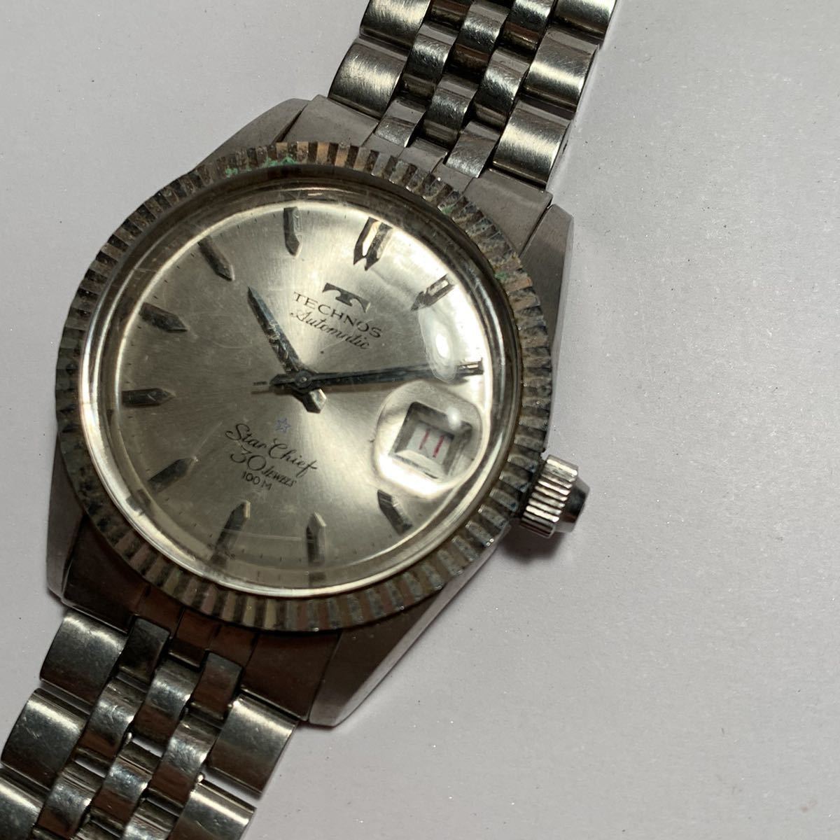 ① TECHNOS テクノス Star Chief スターチーフ 30石 100M SWISS 自動巻 メンズ 腕時計(テクノス)｜売買されたオークション情報、yahooの商品情報をアーカイブ ...