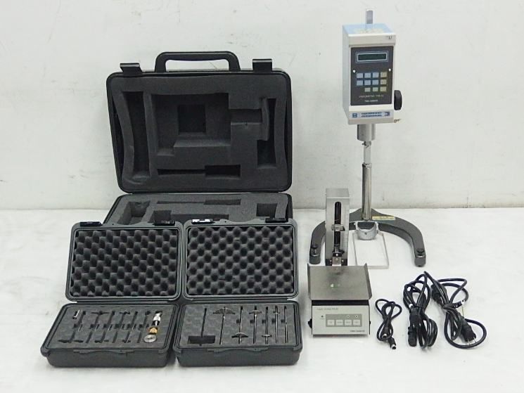 TOKI SANGYO VISCOMETER TVB-10M/T-BAR STAGE TS-20 ローター式粘度計 スピンドルセット付属あり ...