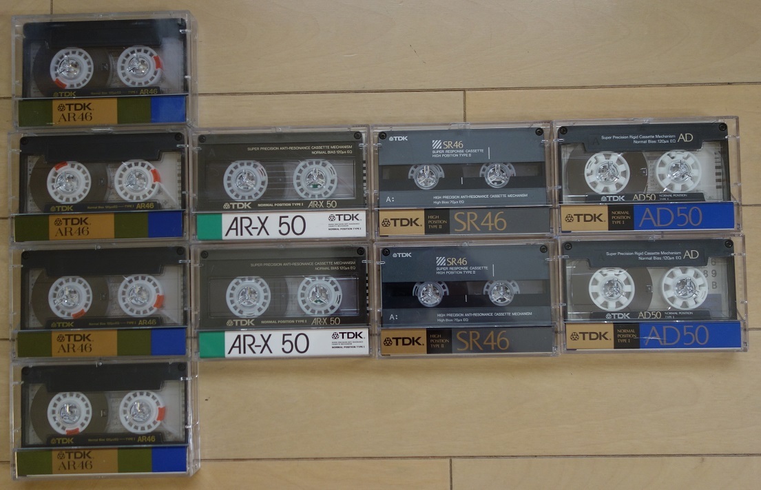 カセットテープ 録音済み TDK SR46×2本 AR46×4本 AR-X50×2本 AD50×2本 合計10本 音出し良好 ツメ有り(記録 ...
