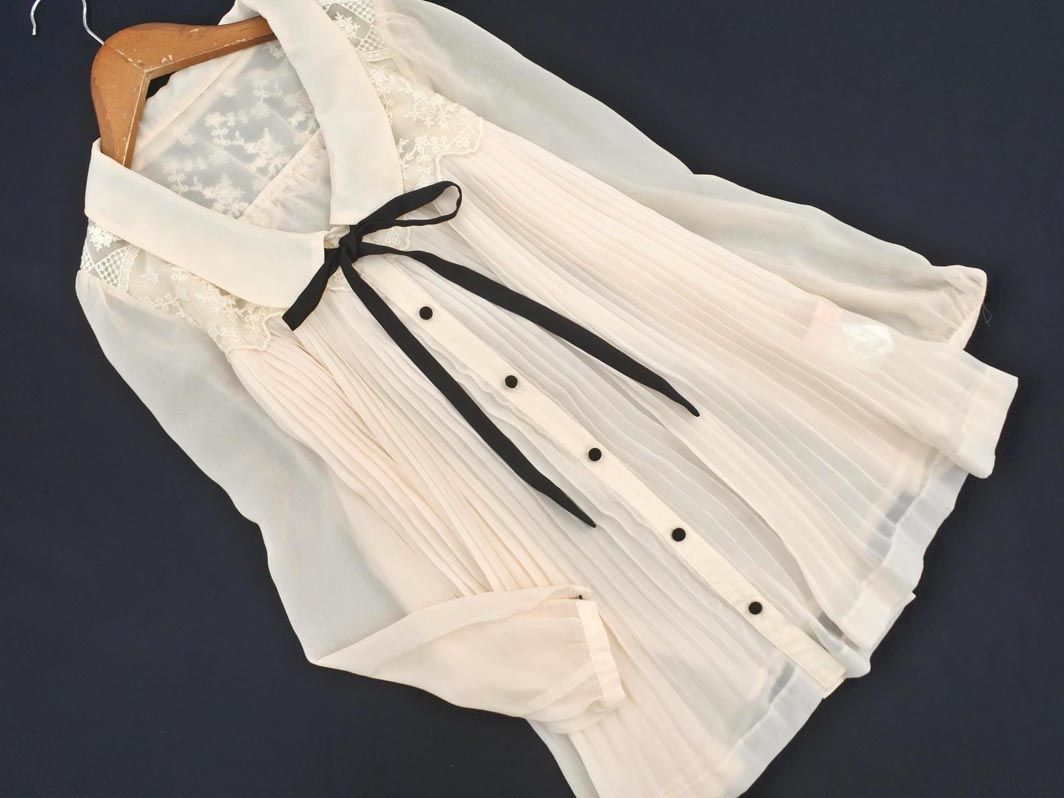 ネコポスOK MINIMUM ミニマム プリーツ 切替 シフォン ブラウス シャツ size2/アイボリー aga3(トップス)｜売買されたオークション情報、yahooの商品情報をアーカイブ ...