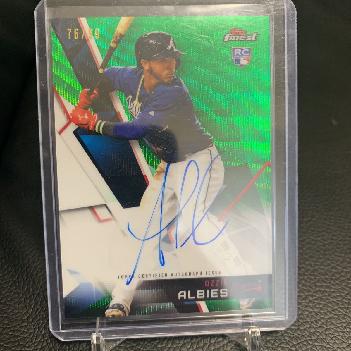 Ozzie Albies 2018 Topps Finest GREEN WAVE Refractor RC Autograph Auto ...