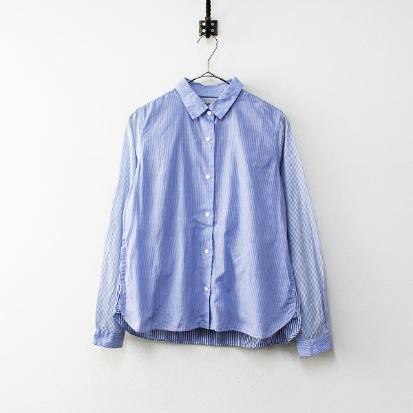 YAECA STUDY ヤエカ コットン クレイジーパターン ストライプ スナップボタン シャツ M/ブルー ブラウス トップス 2400012040595(女性用)｜売買されたオークション ...