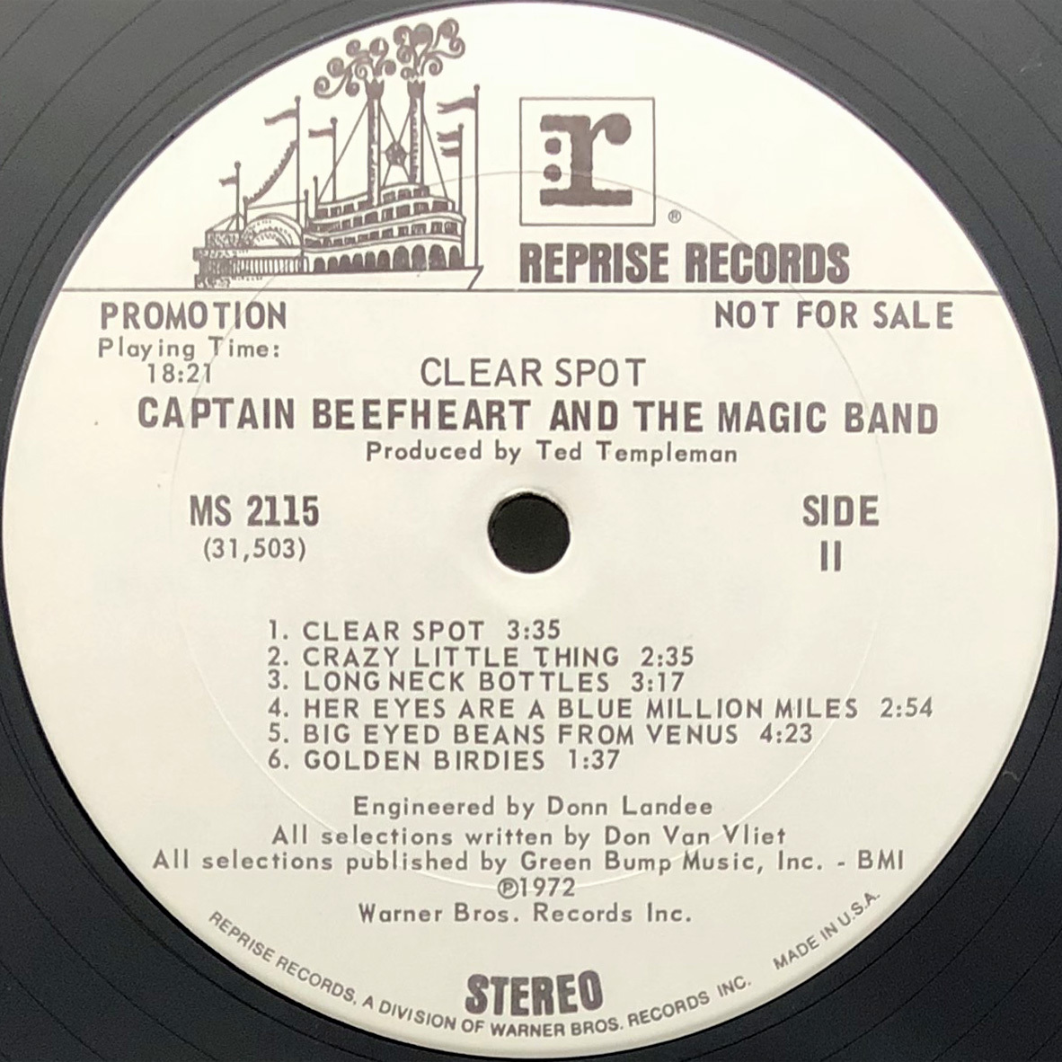 良盤 US ORIG 白プロモLP CAPTAIN BEEFHEART/Clear Spot 1972年 初回特殊カバー アヴァンギャルド ...