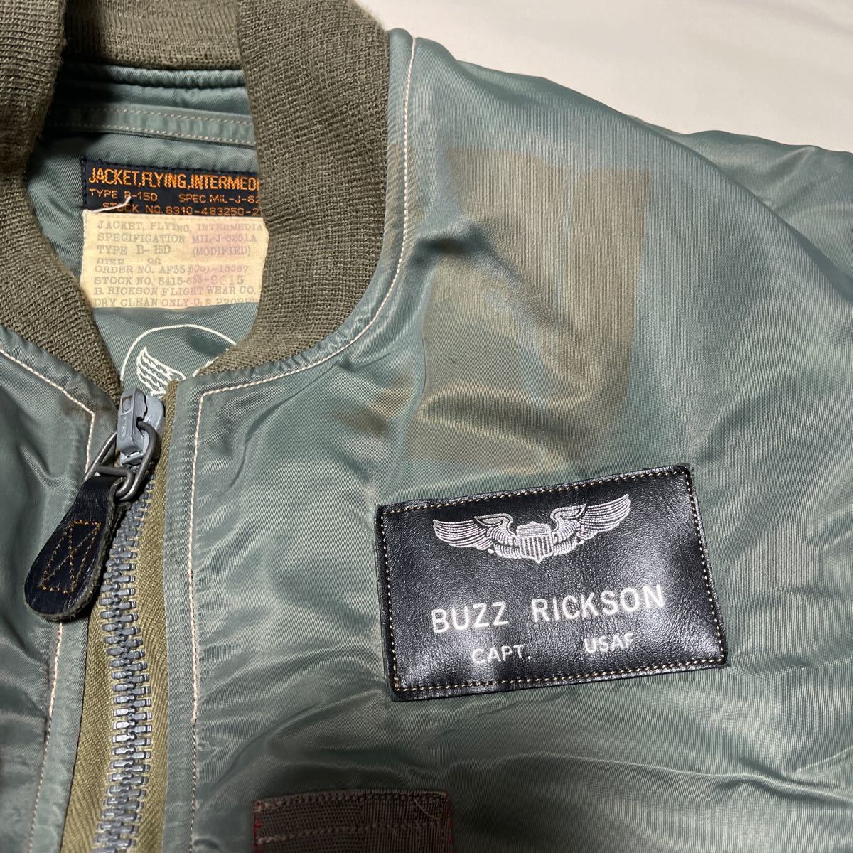 バズリクソンズ BUZZ RICKSON'S TYPE B-15D MODIFIED SIZE 36 変色多数有り M13409 フライトジャケット(36インチ)｜売買されたオークション情報 ...