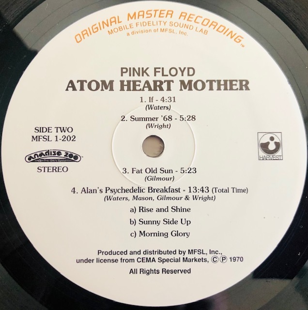 LP ROCK/PINK FLOYD/ATOM HEART MOTHER/MOBILE FIDELITY SOUND LAB MFSL 1 ...