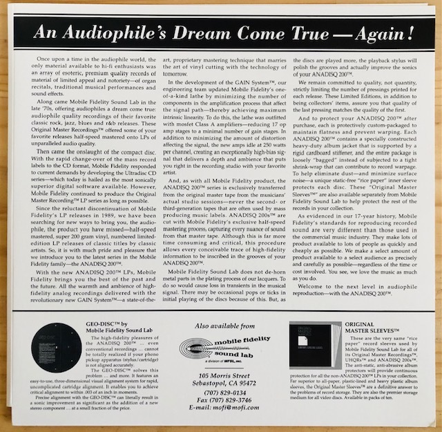 LP ROCK/PINK FLOYD/ATOM HEART MOTHER/MOBILE FIDELITY SOUND LAB MFSL 1 ...