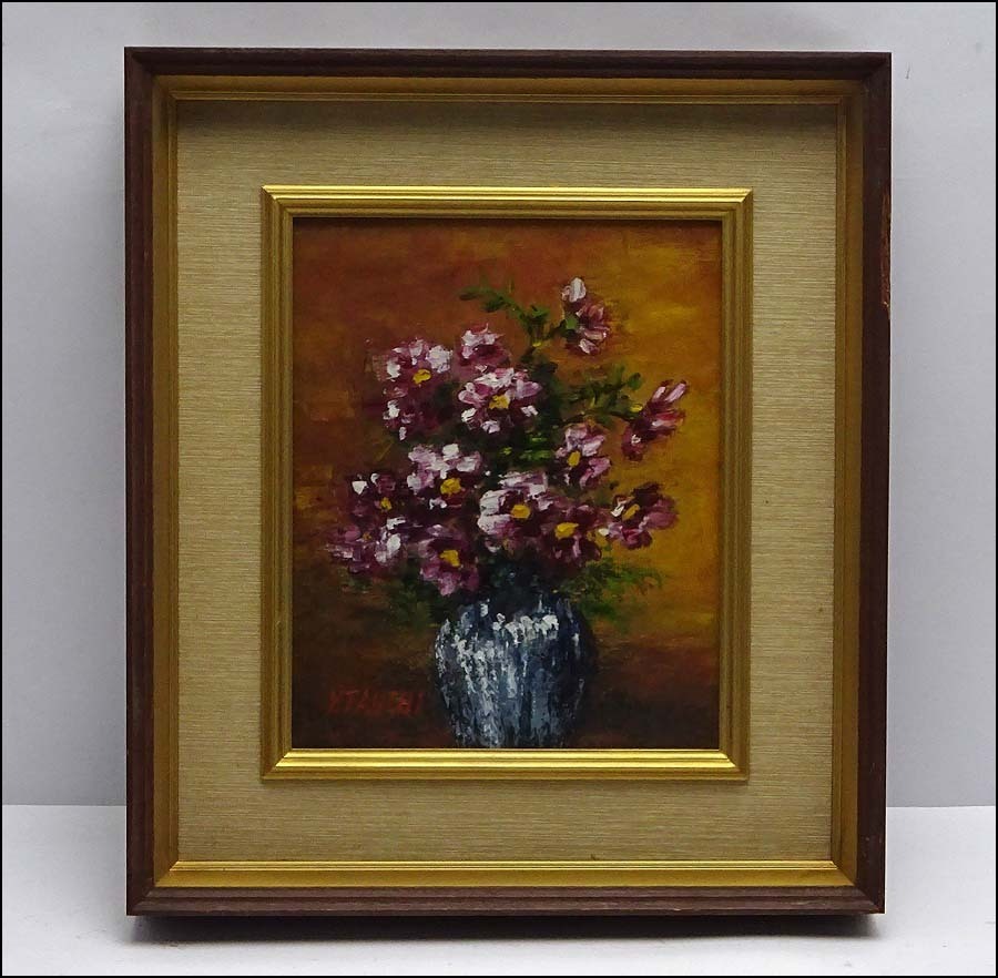 緑屋xt 額装 Y.TAUCHI 花 油彩 油絵 F3 静物画 i9/9-8947/27-2#120(静物画)｜売買されたオークション情報 ...