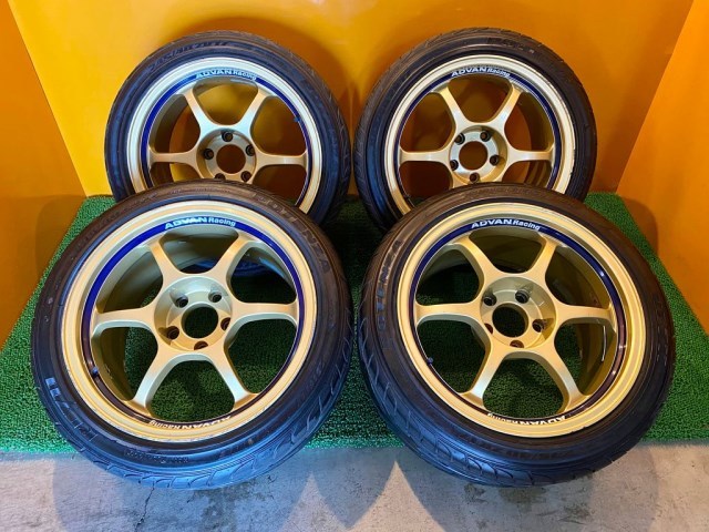 石川発 スカイライン装着 YOKOHAMA ADVANRacing RG 17×9.5J PCD114.3 ブリジストン POTENZA ...