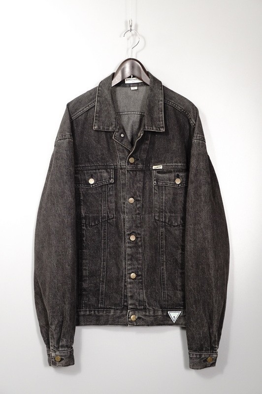 TC1426 米国製 ゲス/GUESS メンズXL/ブラックデニム ジャケット/ジージャン/Gジャン/トラッカージャケット USA ...