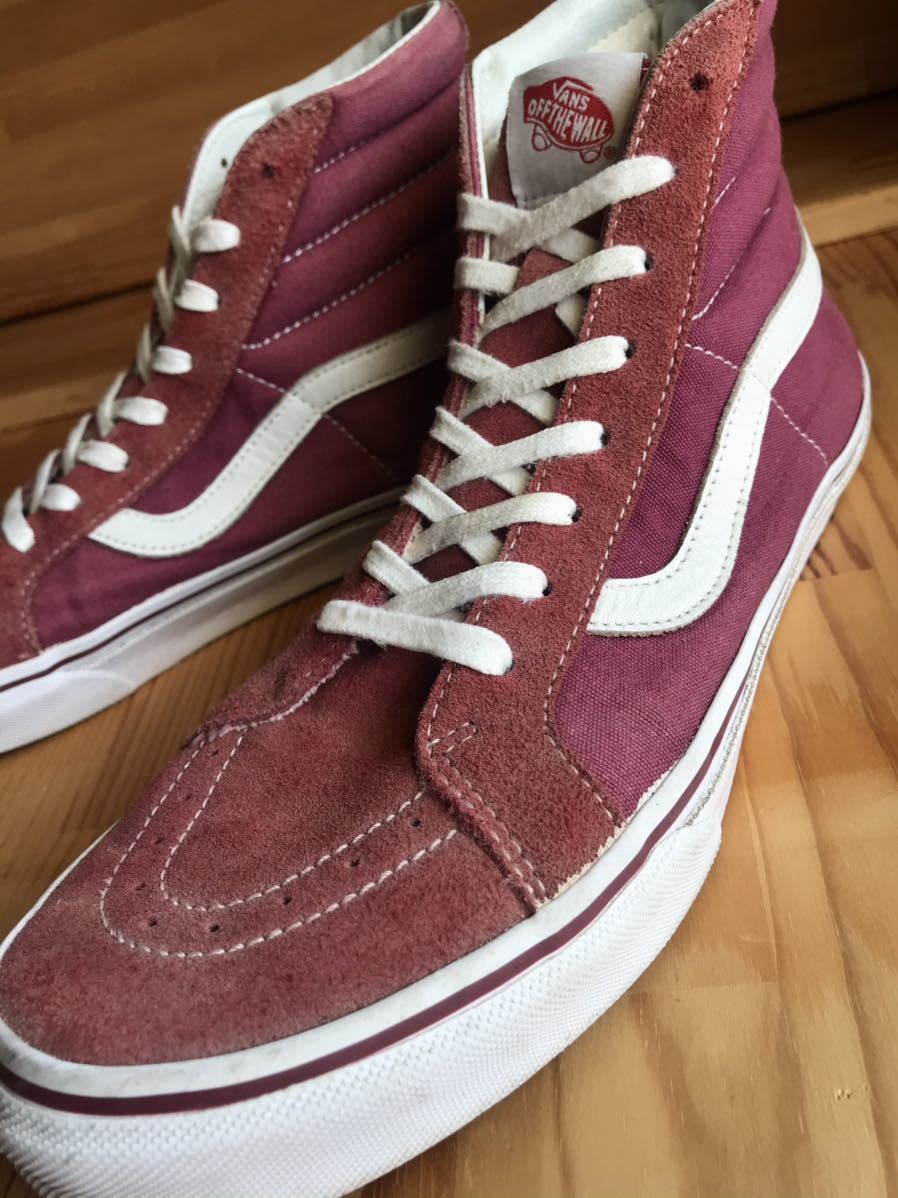 VANS バンズ v38OG SK8 hi top ハイカットスニーカー エンジ 白 size us10 27cm 28cm skate ...