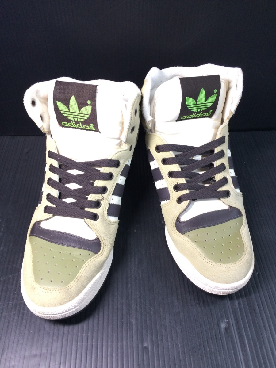 § B32011 adidas アディダス スニーカー PWI 001001 653647 ハイカットスニーカー カーキ ブラウン シューズ ...