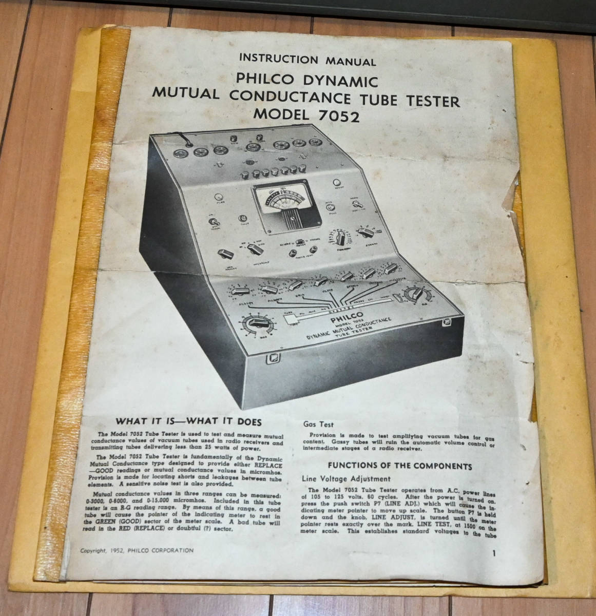 PHILCO 7052 Tube Tester / チューブテスター Gm型真空管試験機 Hickok 533 / 600類似 9100型 ...