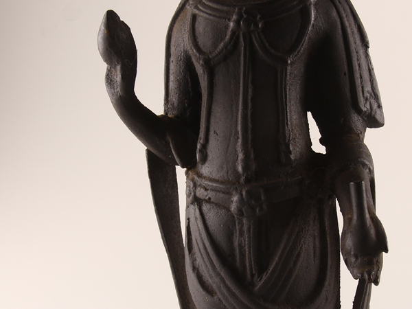 【流】仏教美術 古銅 観音像 立像 高39cm TA775｜金属工芸