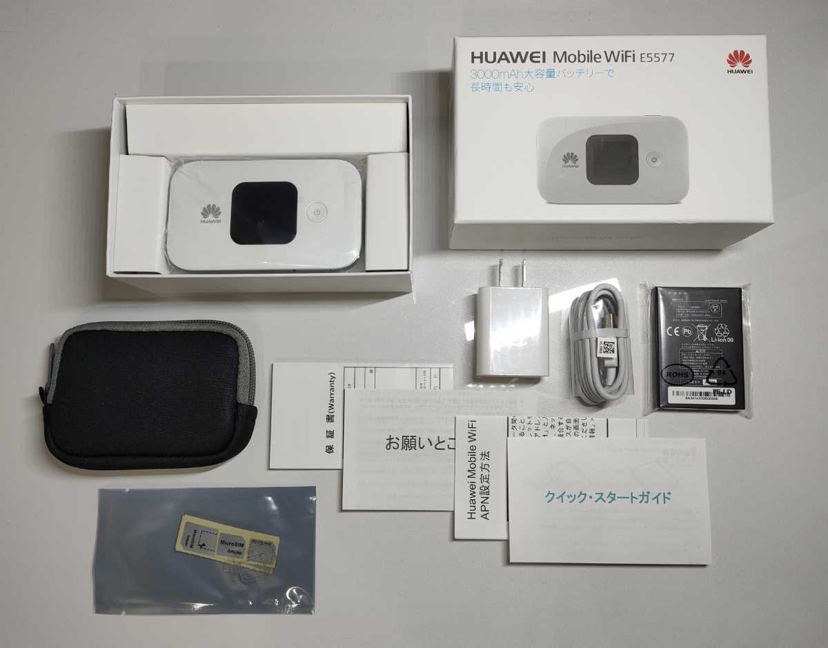 HUAWEI Mobile WiFi E5577 ファーウェイ モバイルルーター Wi-Fi ホワイト SIMフリー(ルーター)｜売買されたオークション情報、yahooの商品情報をアーカイブ ...