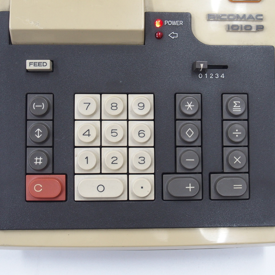 RICOH 卓上計算機 RICOMAC 1010P アンティーク品 リコー 昭和 レトロ 家電 通電確認済 現状 ジャンク扱 m002(電化製 ...