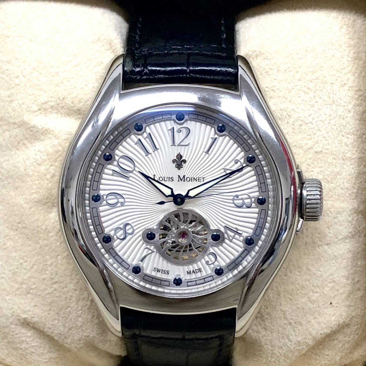 1円 1スタ LOUIS MOINET ルイ モネ SPIROSCOPE スピロスコープ 60本限定 自動巻 メンズ 腕時計 箱 純正ベルト付 ...