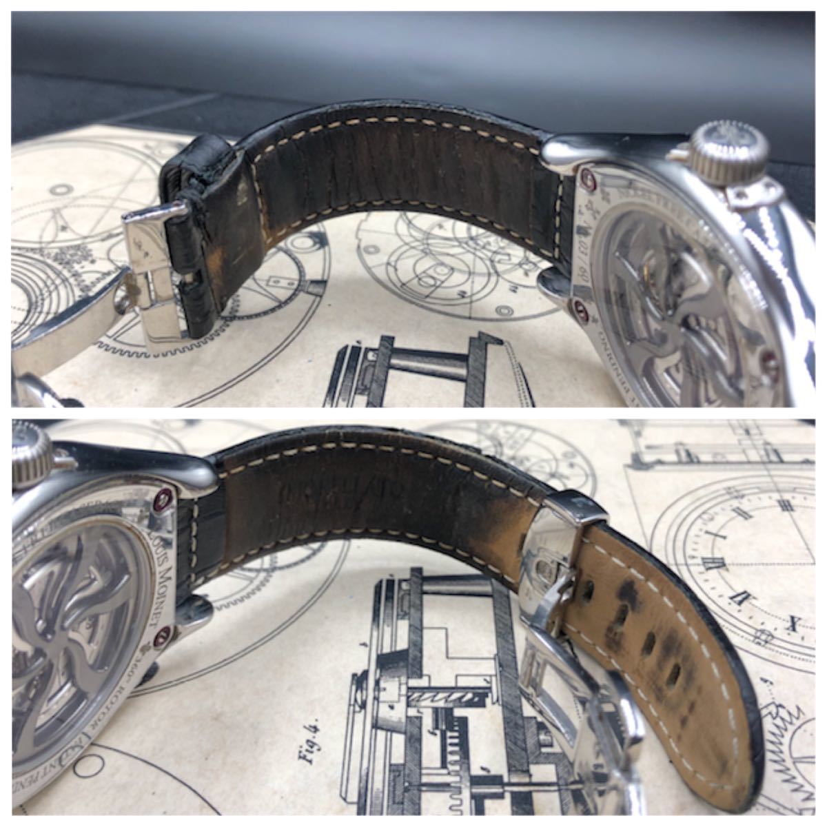 1円 1スタ LOUIS MOINET ルイ モネ SPIROSCOPE スピロスコープ 60本限定 自動巻 メンズ 腕時計 箱 純正ベルト付 ...