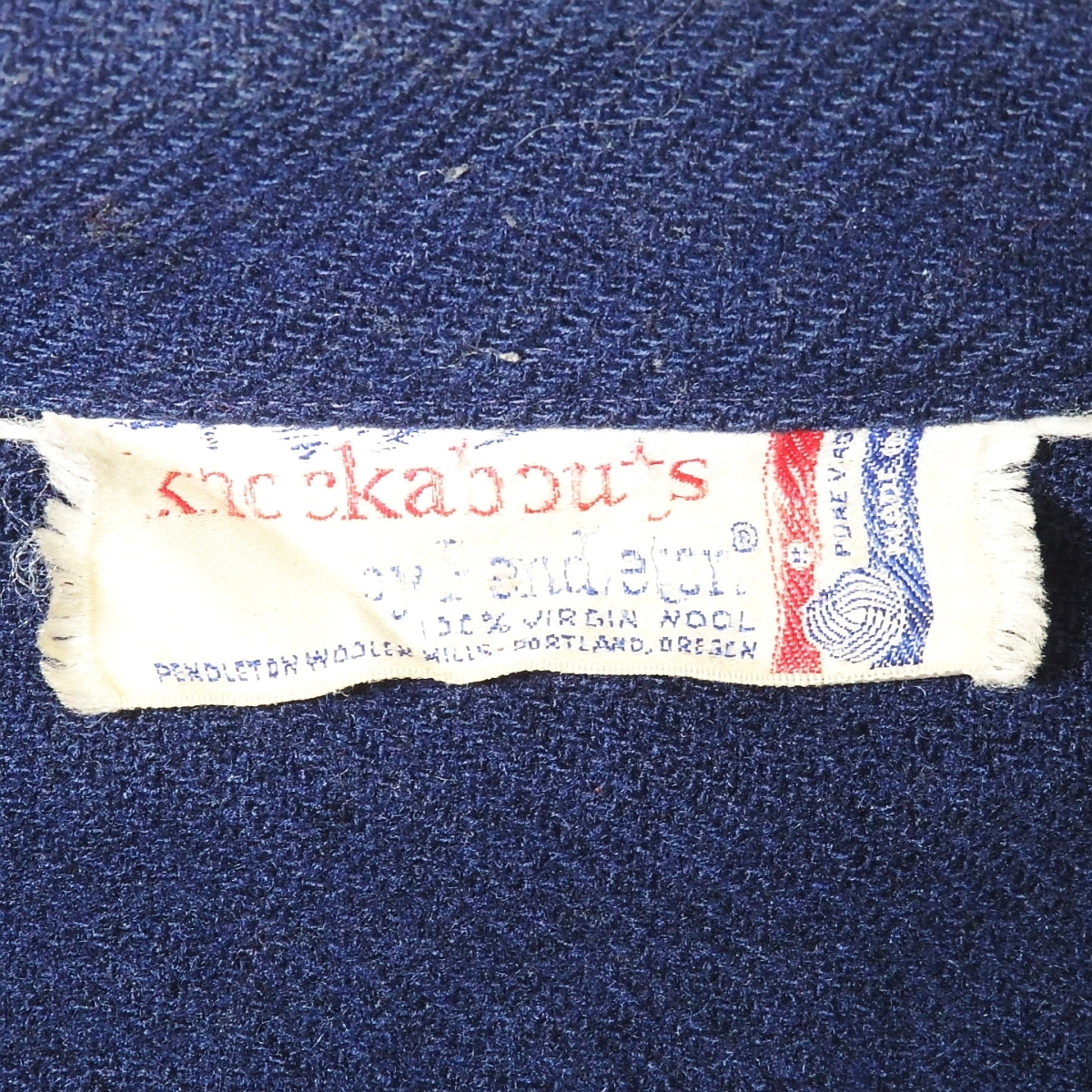 70sヴィンテージ KNOCKABOUTS by PENDLETON ペンドルトン 長袖 ウール シャツ ジャケット 紺 レトロ ビンテージ 古着 CPO レディース(Lサイズ)｜売買された ...