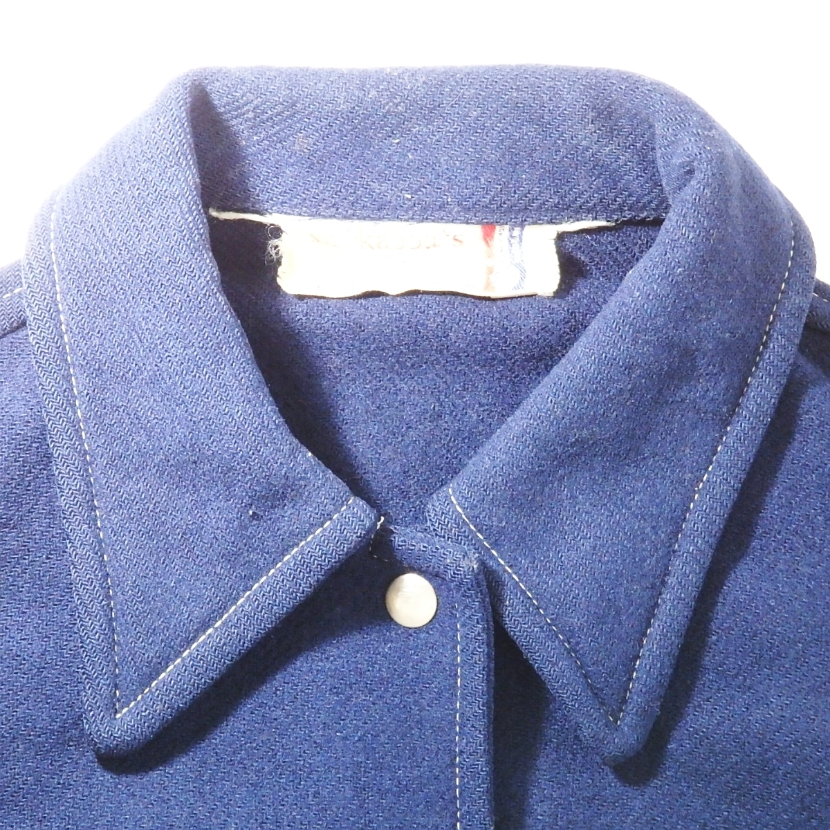 70sヴィンテージ KNOCKABOUTS by PENDLETON ペンドルトン 長袖 ウール シャツ ジャケット 紺 レトロ ビンテージ 古着 CPO レディース(Lサイズ)｜売買された ...