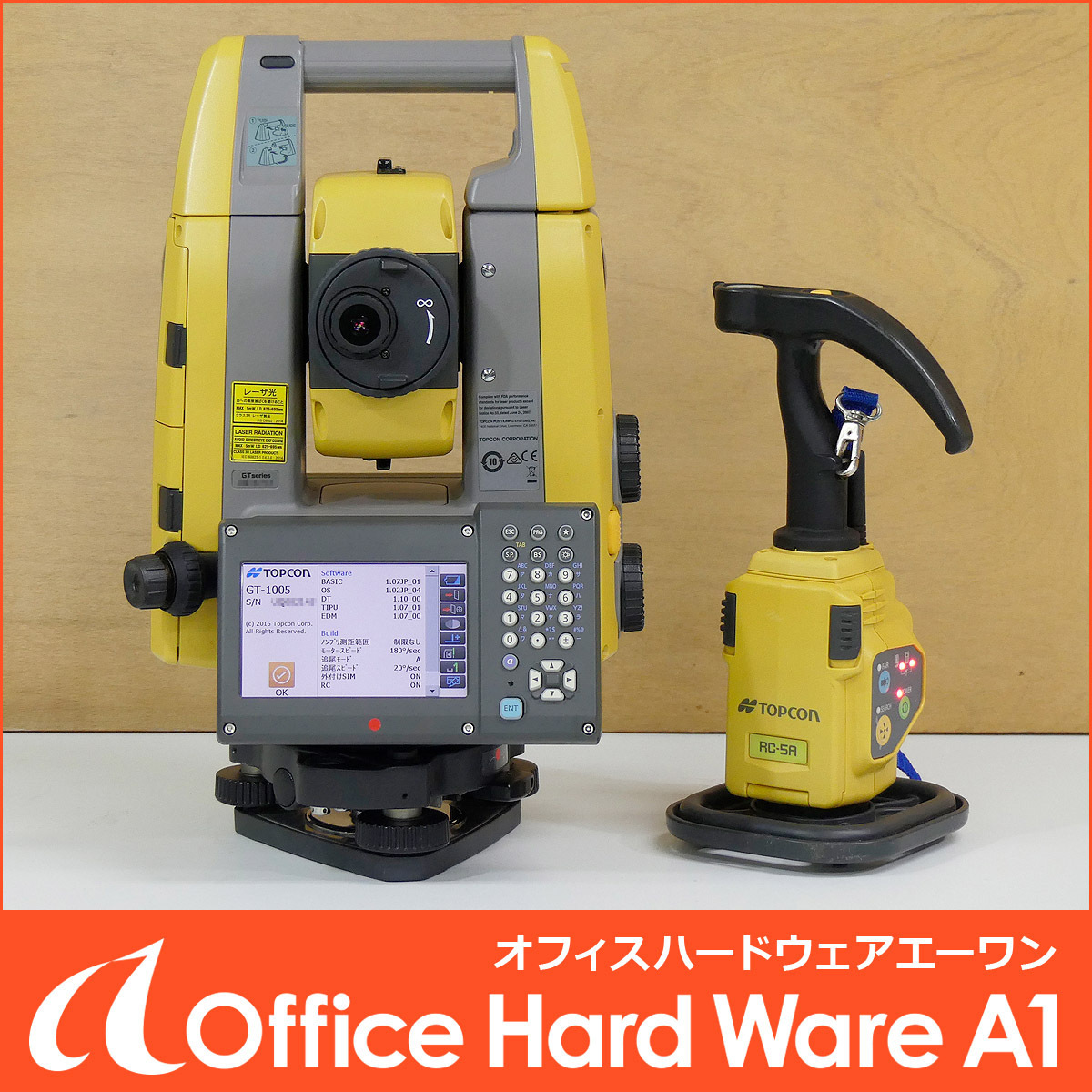 TOPCON GT-1005 RC-5A トプコン 自動追尾トータルステーション リモコン プリズム 三脚 付属 現状渡し 測量 〇 ...