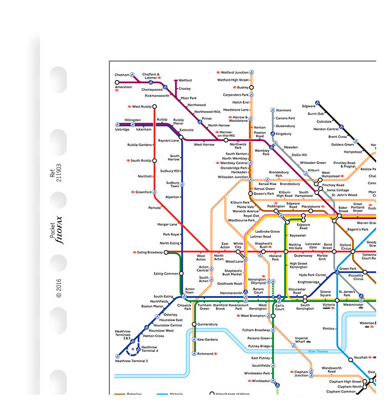 ファイロファックス システム手帳リフィル London Underground Map スモール ミニ6穴 サイズ filofax(システム ...