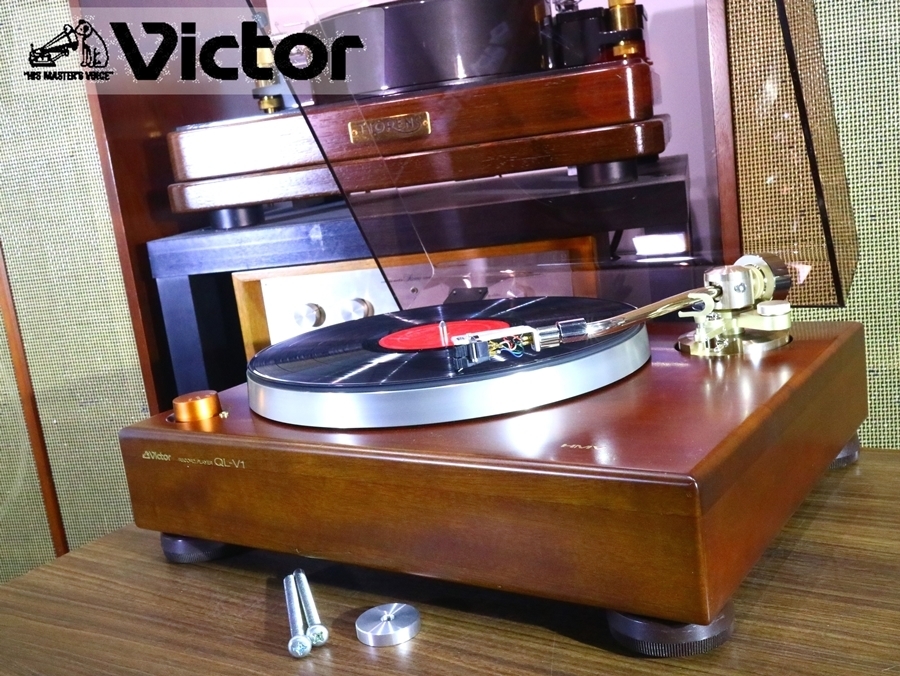 Victor QL-V1-M レコードプレーヤー AL-HW1J 仕様 ヘッドシェル等付属 当社整備/調整済品 リフターオイル補充済み ...