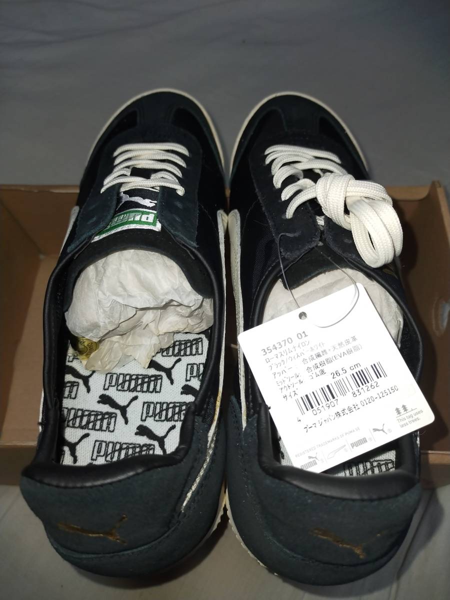 PUMA ROMA SLIM NYLON プーマ ローマ スリム ナイロン BLACK/WHITE 354370-01 26.5CM(26 ...