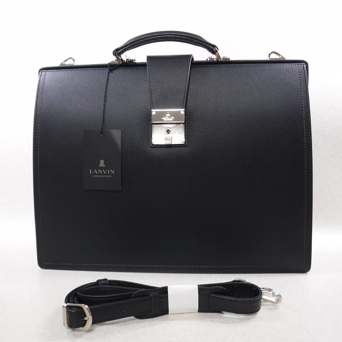 BB142 LANVIN ランバン コレクション 定価60500円 黒 牛革 2WAY ダレスバッグ ドクターバッグ 1点限定 280524(ブリーフケース、書類かばん)｜売買された ...