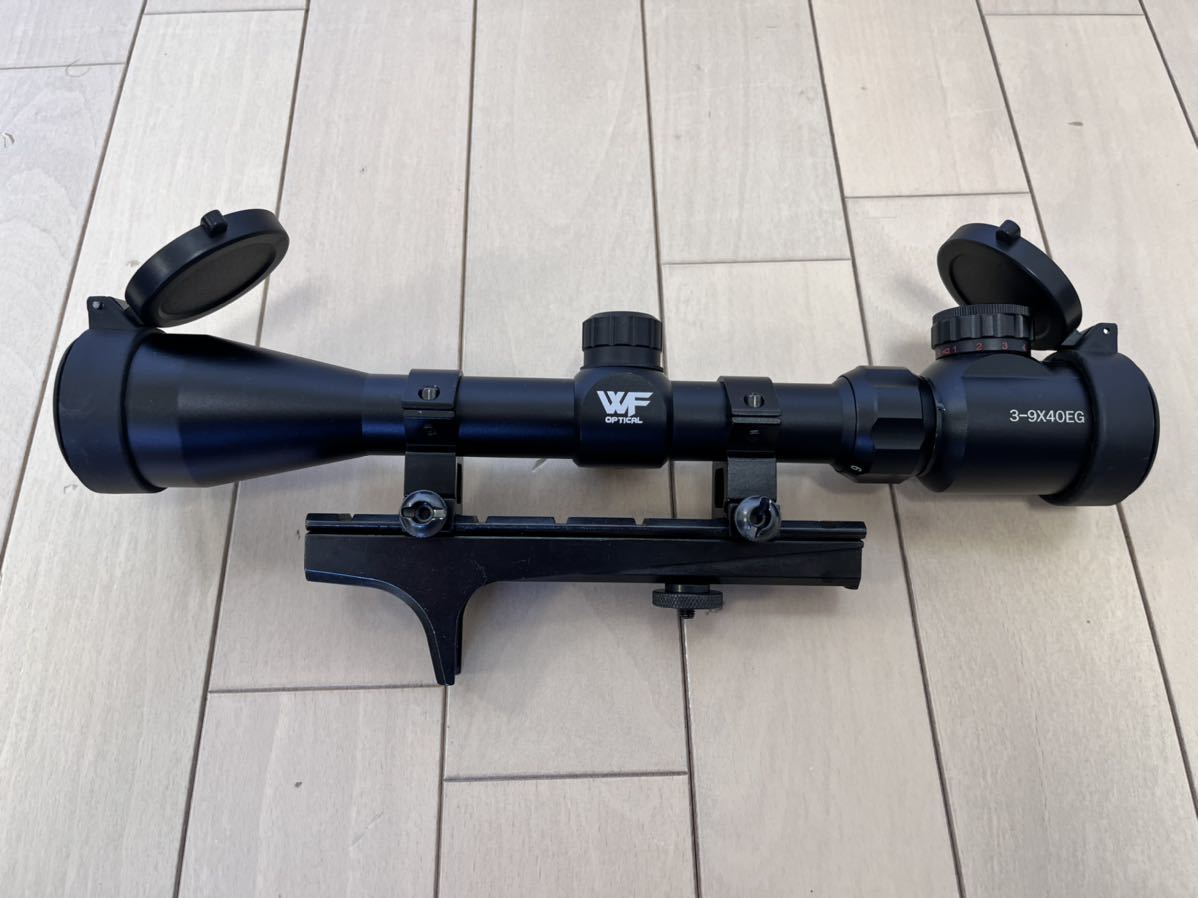 Wf ライフルスコープ 東京マルイ 純正スコープ マウント 3 9×40 レティクル発光 M16a1 A2 A3 M4 M733 キャリン