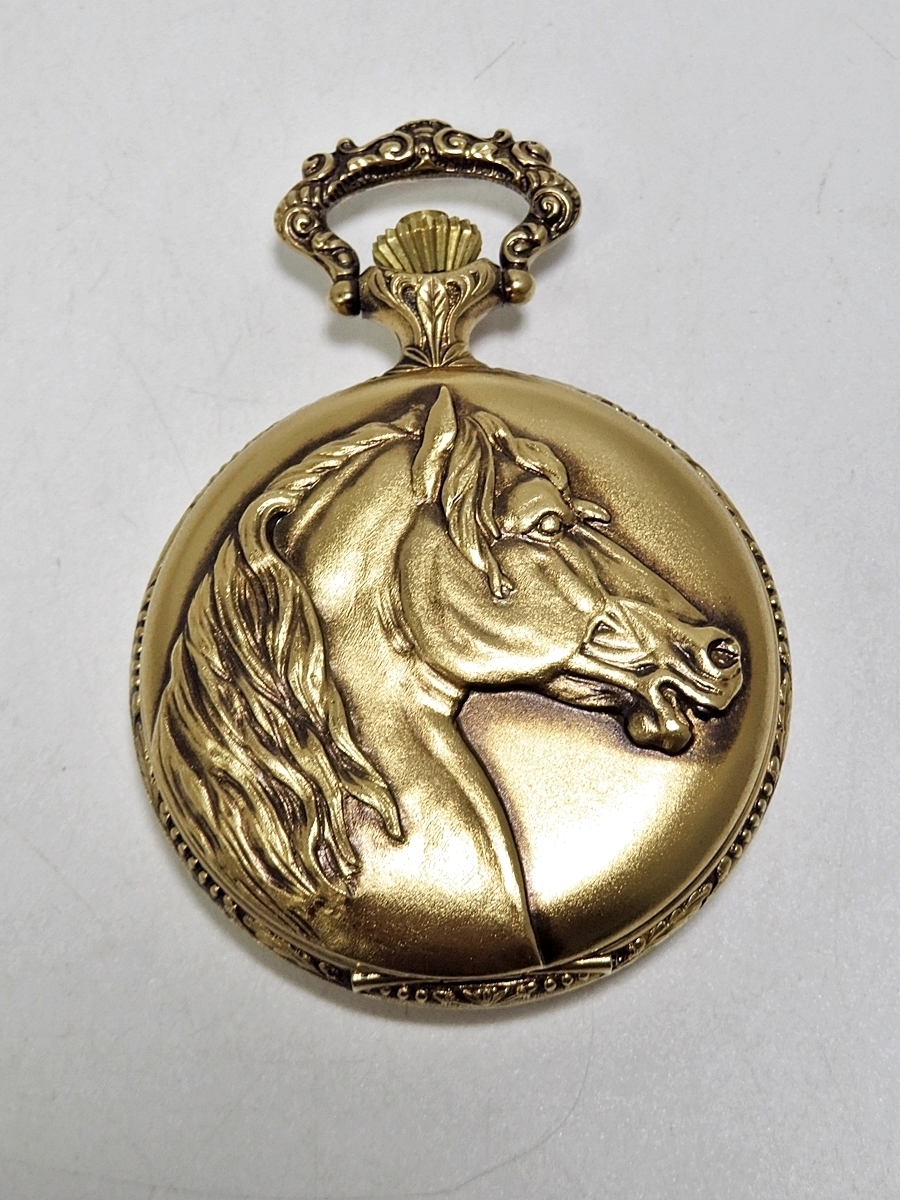 / 稼働品 SAVREX INCABLOC 17石 サブレックス ゴールド 馬 手巻き 懐中時計 白文字盤 ケース付き 003FBZI41(手巻き)｜売買されたオークション情報、yahooの ...