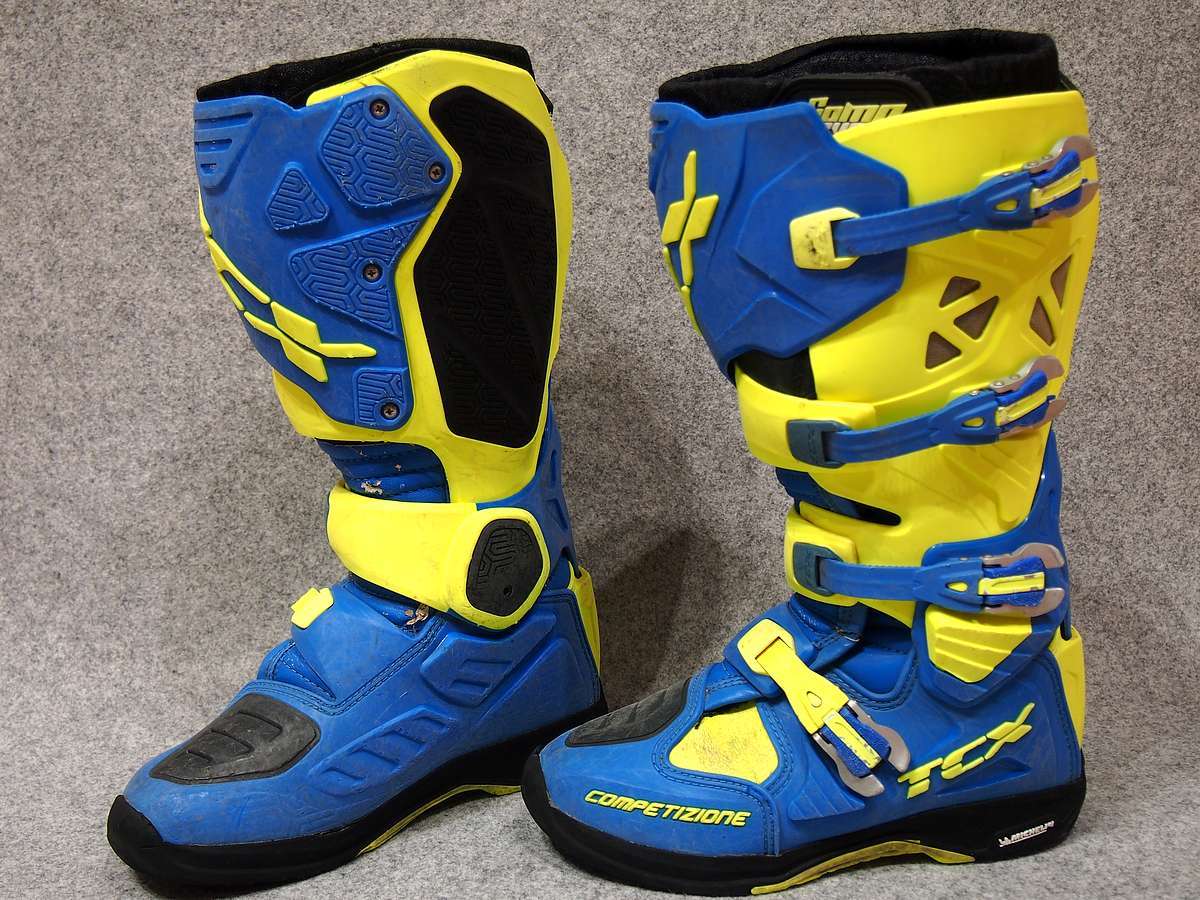 傷あり TCX モトクロスブーツ レーシングブーツ MICHELIN ミシュラン COMPETIZIONE EVO US8 約26.0CM 傷 ...