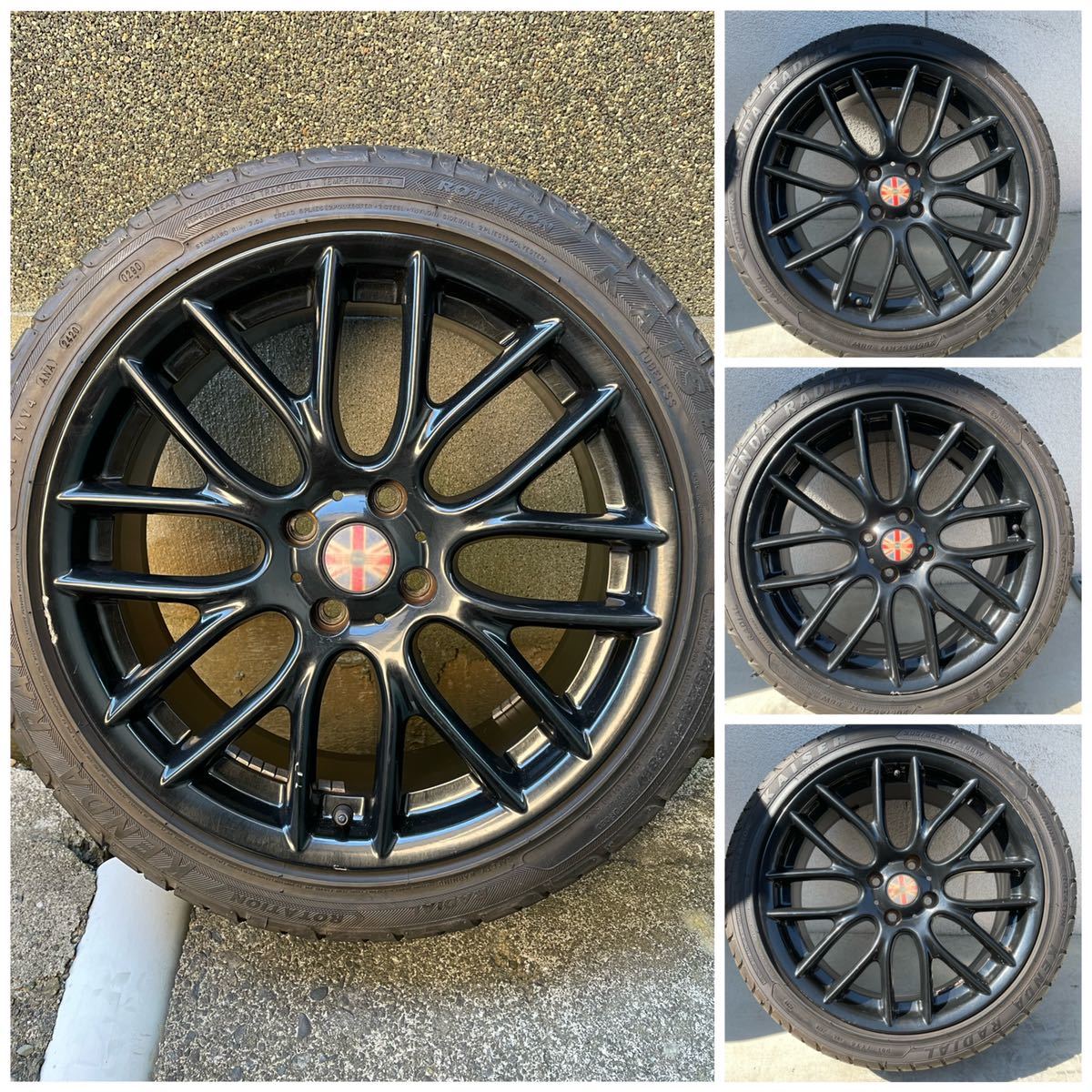 ミニ 純正 JCW ジョンクーパーワークス オプションホイール R112 大 のクロススポークチャレンジ 205/45/17 20年バリ溝 ...