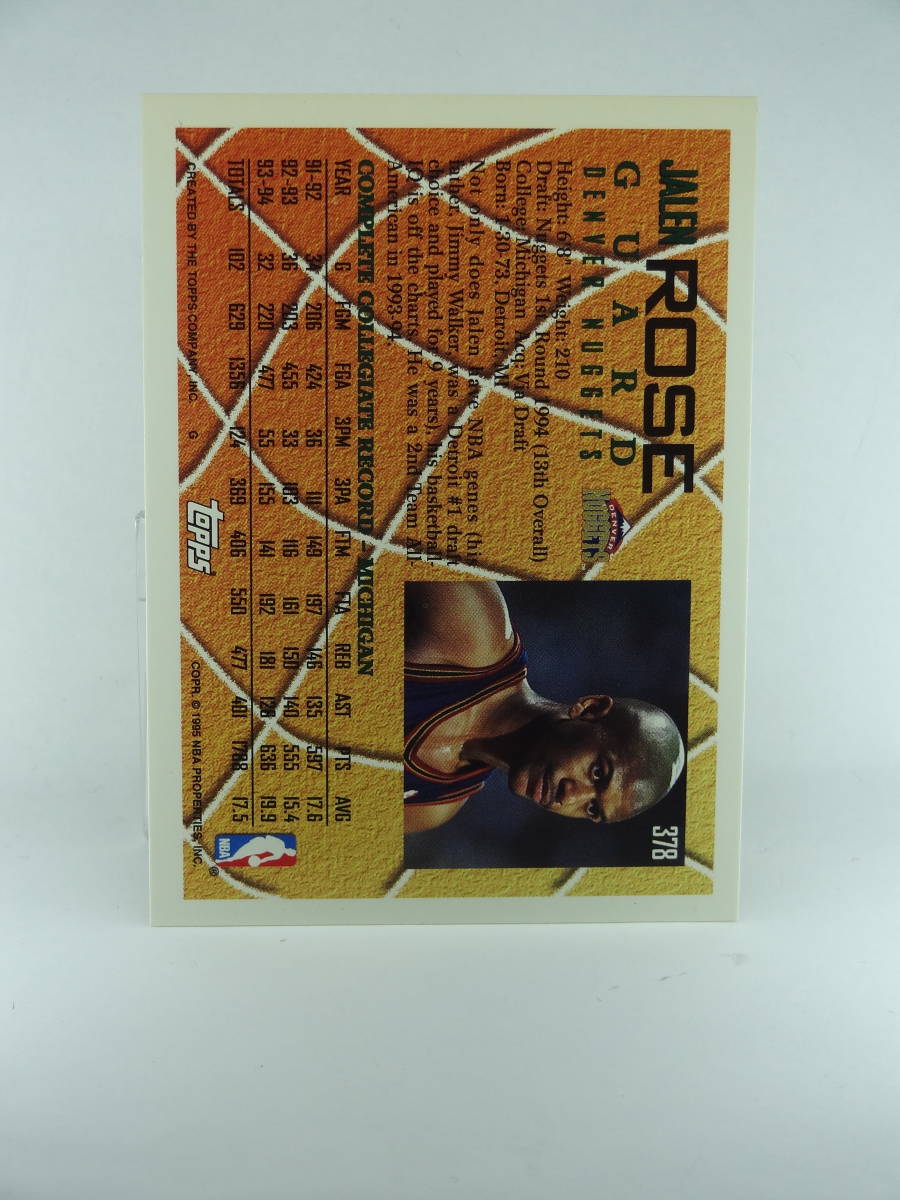 JALEN ROSE / ジェーレンローズ 1994-95 Topps NBA Draft Pick Rookie Card #378 ...