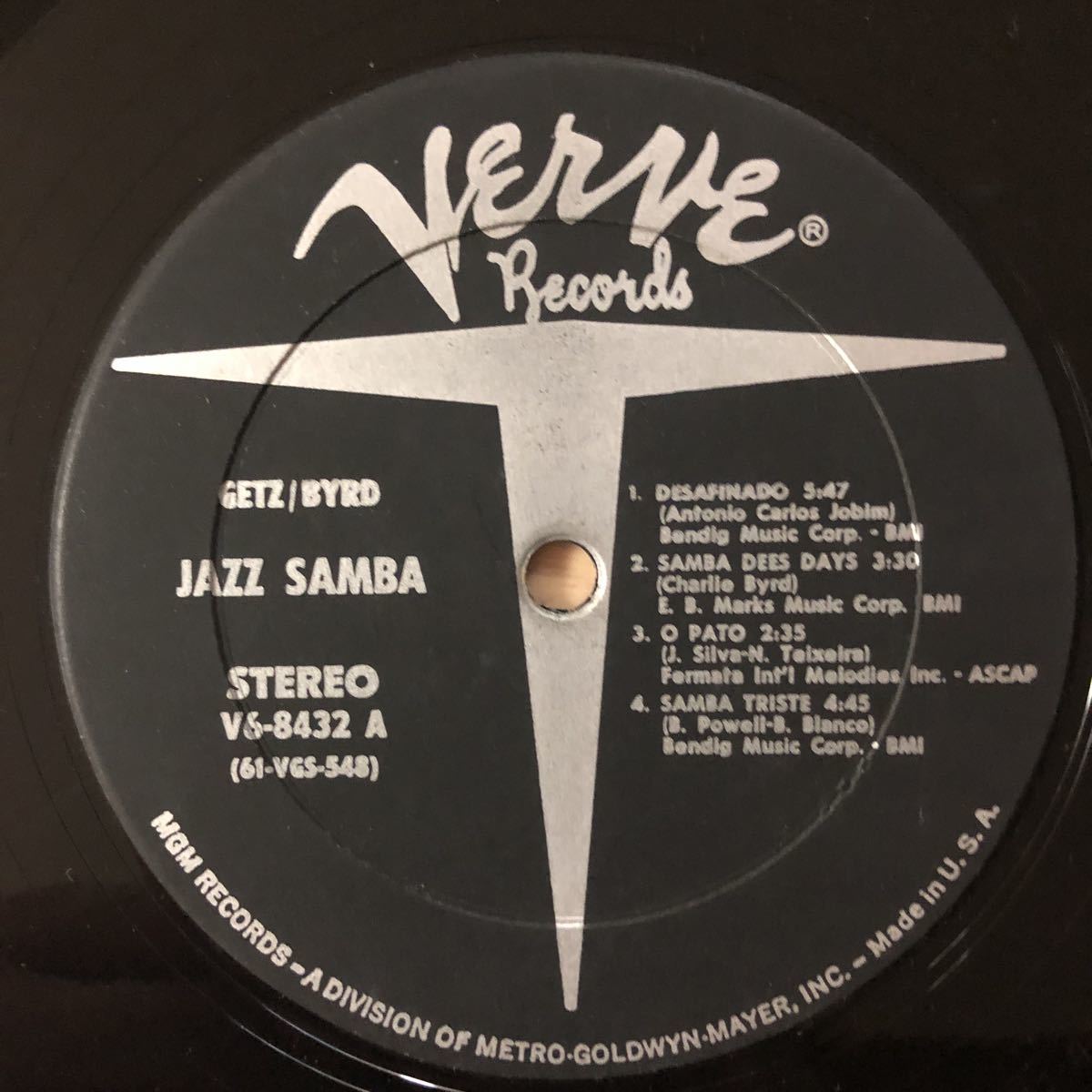 LP STAN GETZ CHARLIE BYRD/JAZZ SAMBA US ORIG:初年度1962年プレス:CS付き:MAT 61 62-VGS-548-RE-1 V6-8432-A ...