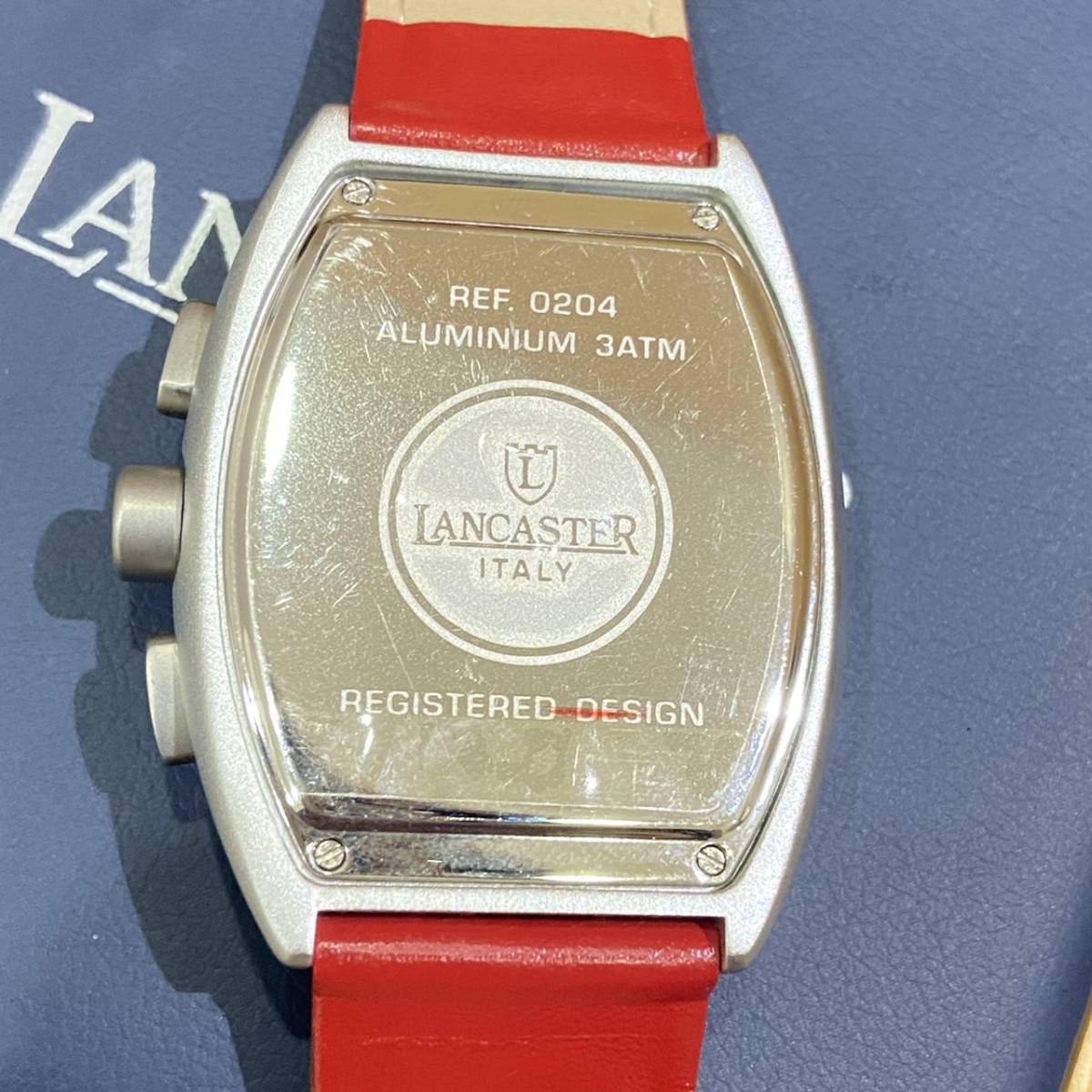 稼動品 LANCASTER ランカスター イタリア REF 0204 クオーツ 電池式 3針 腕時計 レッド 赤 文字盤 クロノグラフ 箱 説明書付き 475(その他)｜売買されたオークション ...