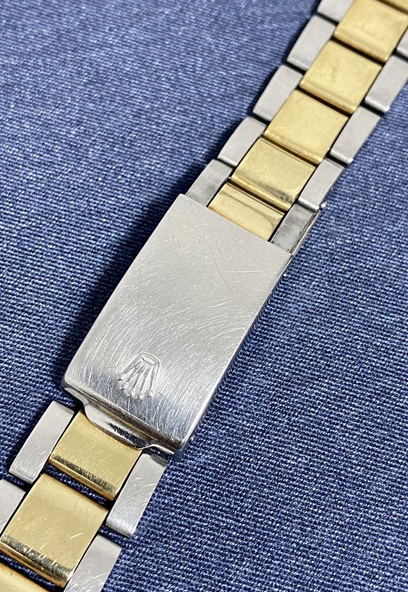 1円〜 Y 14金無垢 純正 ROLEX ロレックス 7836 3連巻きブレス FF258 ベルト 取付幅20mm バックル メンズ パーツ ...
