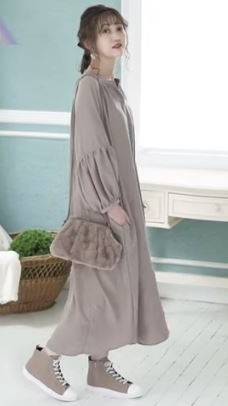 26 ディアフル dearful PAガウンワンピース 3L 中茶 プチプラのあや×しまむら 重ね着 ラグランスリーブ(XLサイズ以上)｜売買されたオークション情報、yahooの商品情報を ...