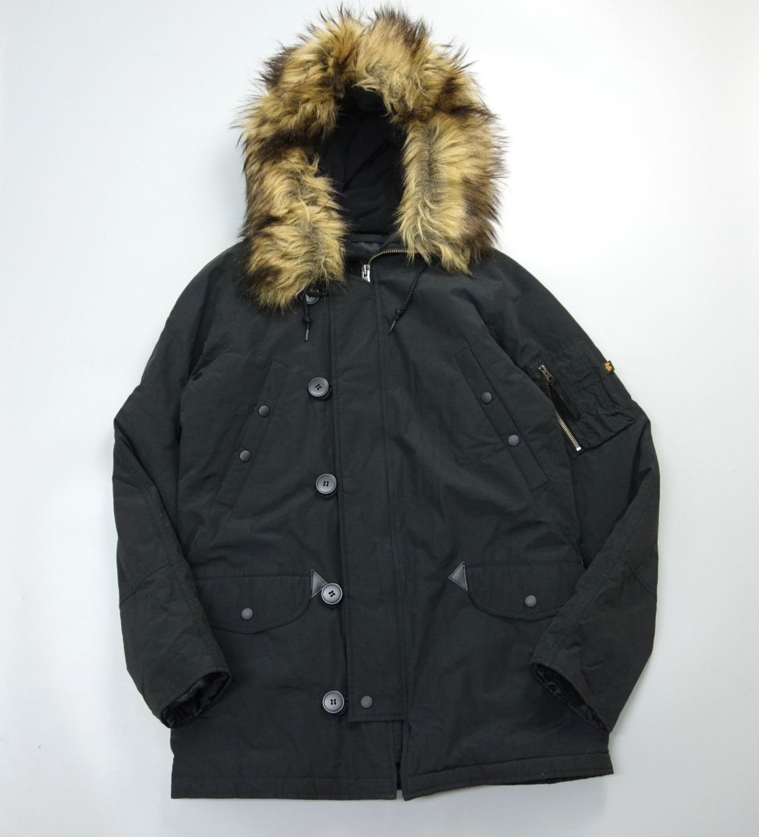 1円 ALPHA アルファ N-3B Tight Jacket コットン仕様 TA1061 メンズ M 黒 ミリタリー コート フライト ...