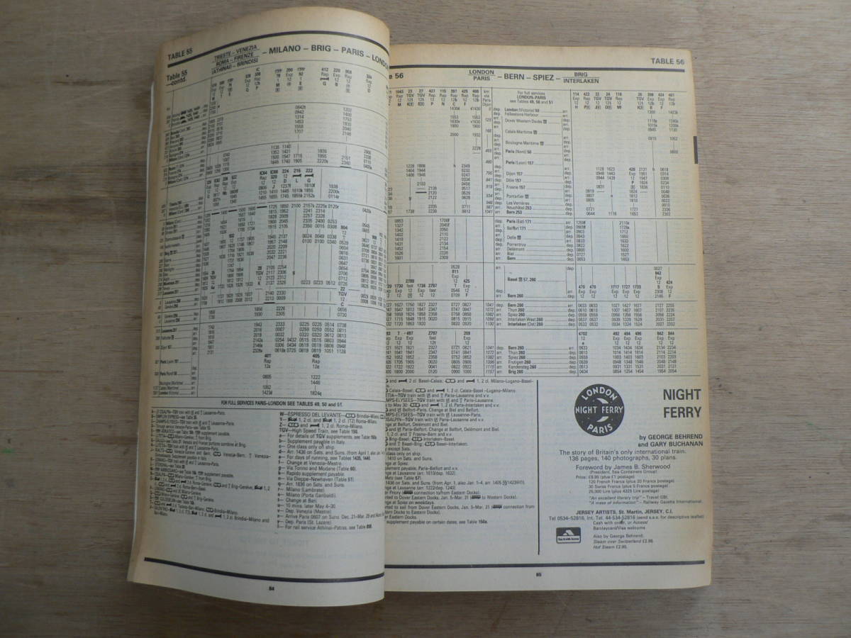 s ヨーロッパ時刻表 Thomas Cook Continental Timetable / January 1987 / トーマス クック ...