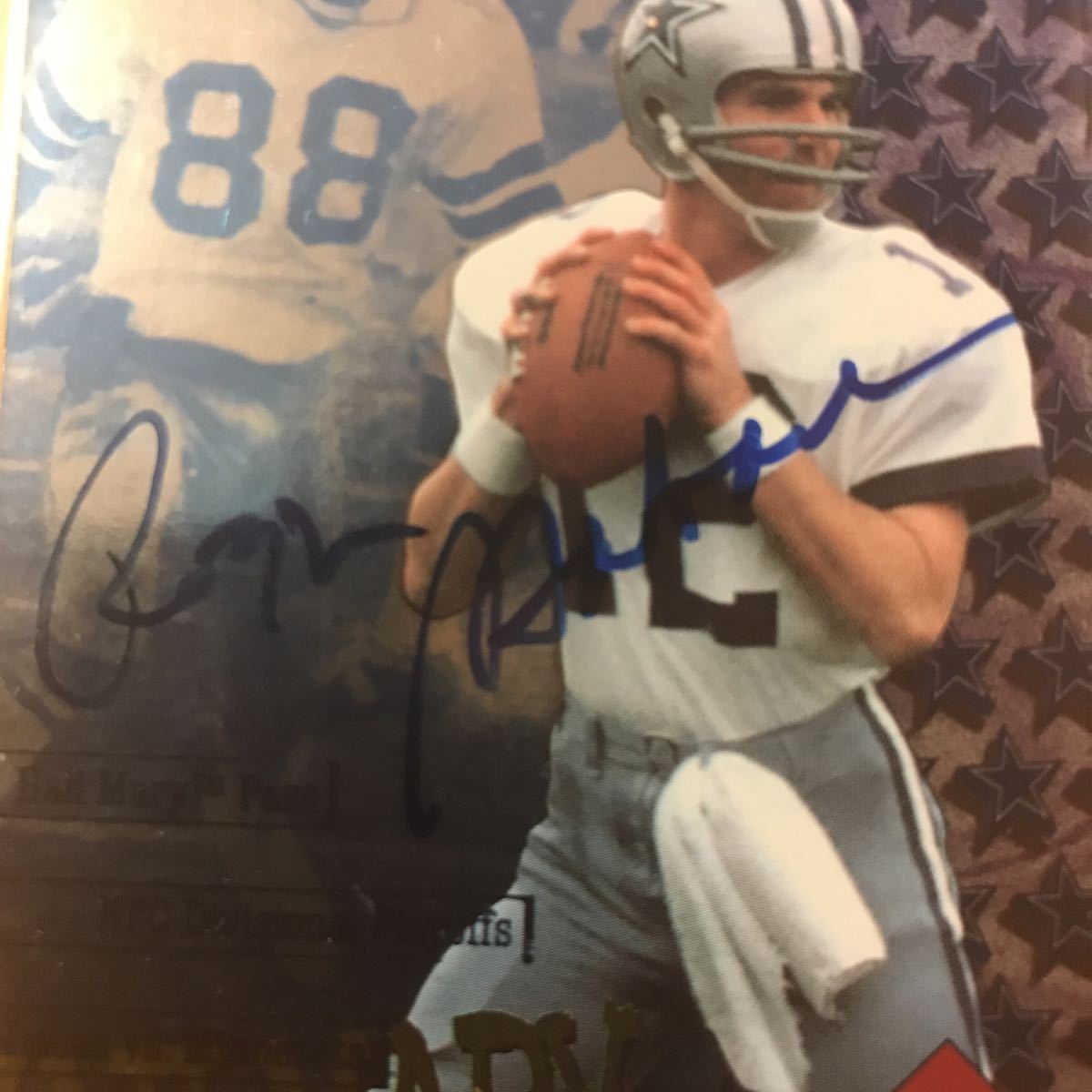 1996 Collectors EDGE Roger Staubach & Drew Pearson Signature Autograph ...