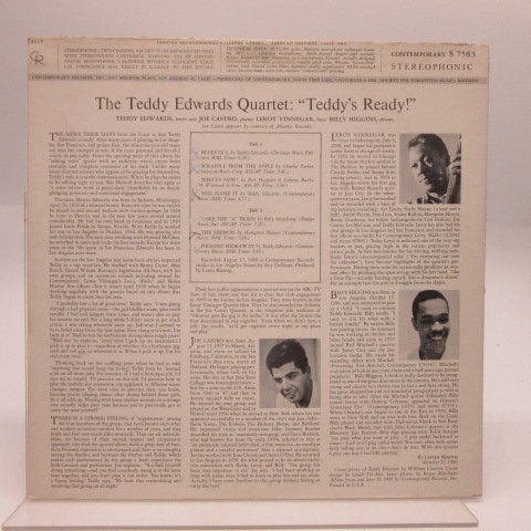 USオリジナル盤/深溝/STEREO/黒色ラベル Teddy Edwards Quartet Teddy's Ready LP ...