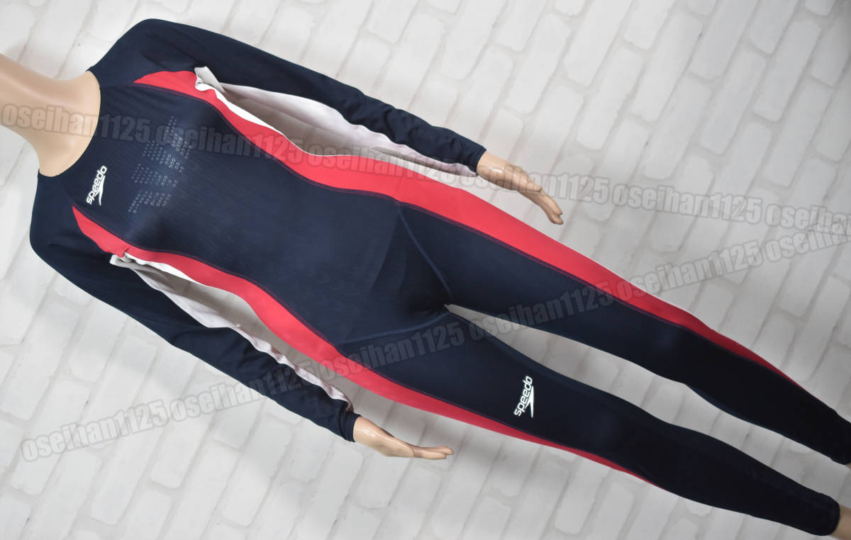 SPEEDO スピード FASTSKIN FS2 ファーストスキンFS2 Voltex Controller フルスーツ 競泳水着 ネイビー レッド mizuno期 サイズO(Lサイズ以上 ...
