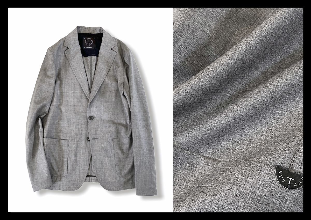 定価5.3万ティージャケット T-Jacket 薄く仕立てた上質なウール 通気性 軽やかな着心地のテーラードジャケット UVAカット 伊製 S ...