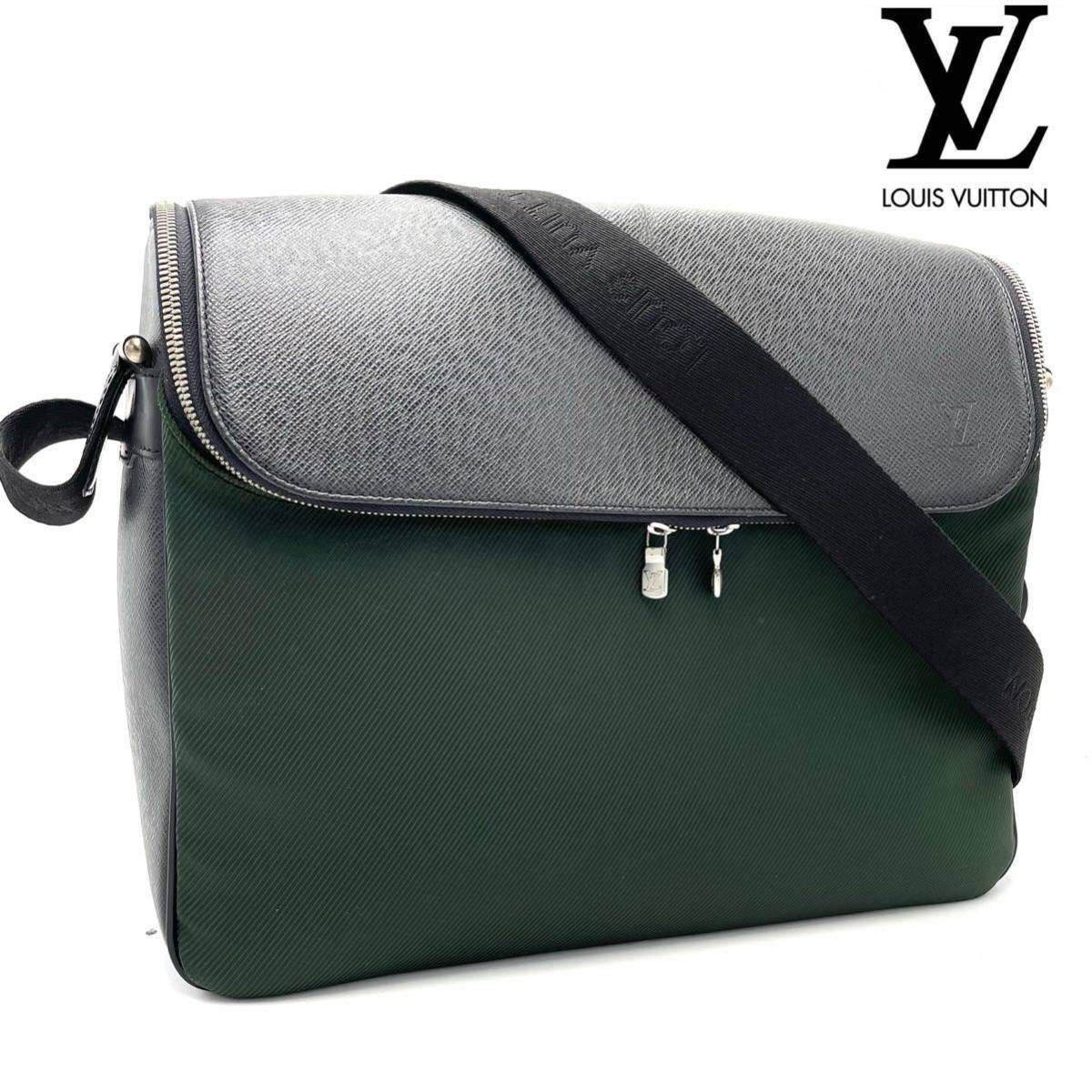 1円 定価169 400円 ルイヴィトン タイミール タイガ ショルダーバック メッセンジャー 斜め掛け メンズ レザー 本物(タイガライン ...