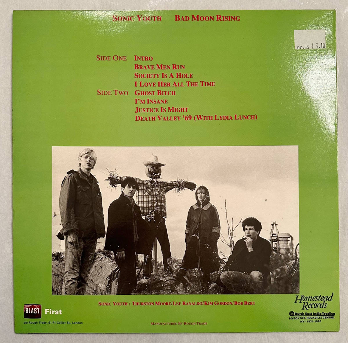 1985年 UK & US盤 オリジナル Sonic Youth - Bad Moon Rising 12”LP BFFP 1 Blast ...