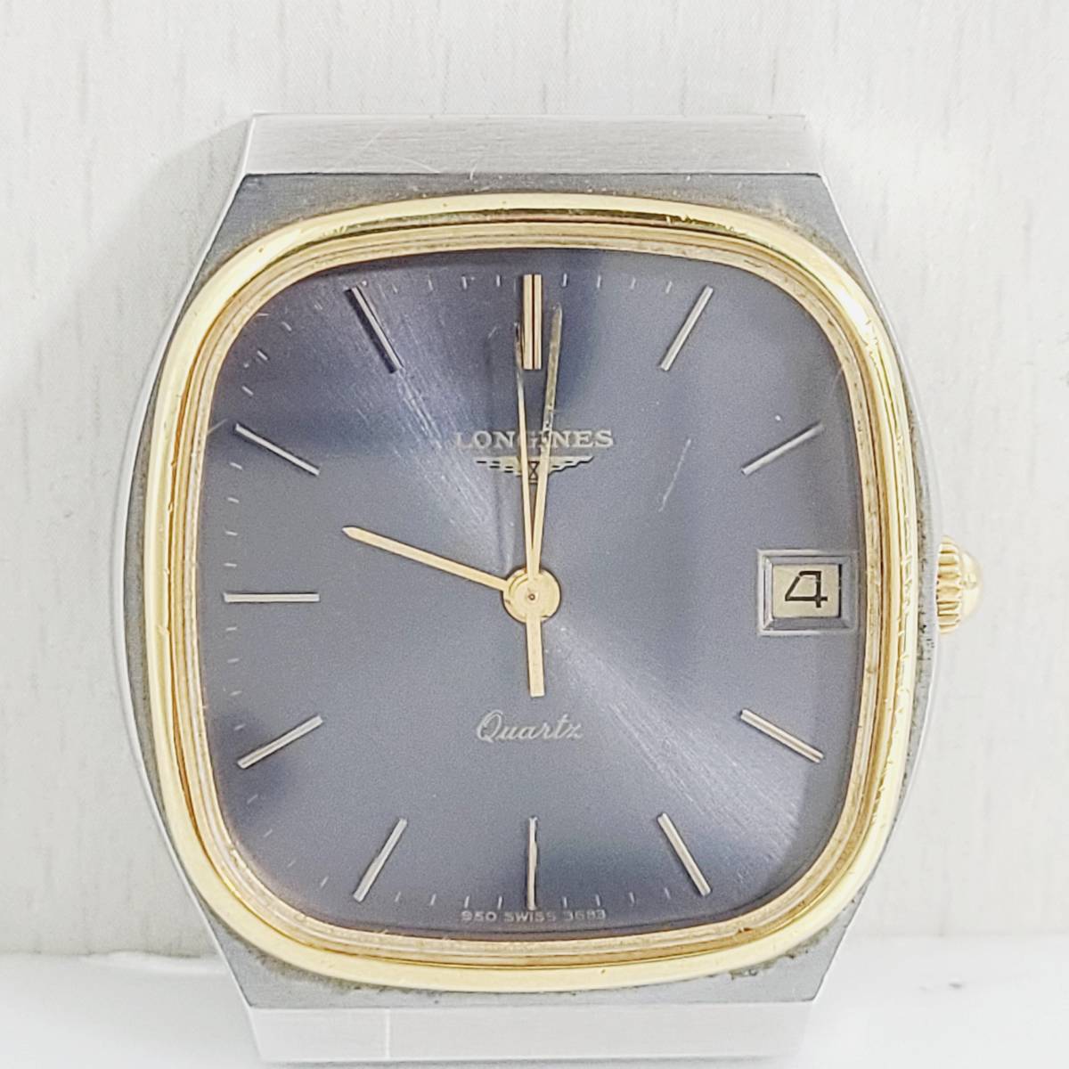 A6649 LONGINES ロンジン L.950.2 メンズ グレー系 文字盤 クォーツ 3針 デイト 腕時計 ジャンク品(ロンジン)｜売買 ...