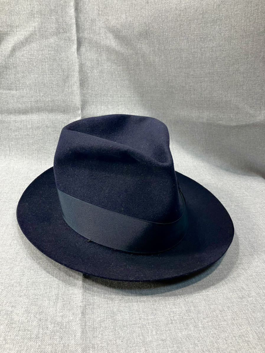 30s STETSON whippet air light フェドラ ハット ネイビー ステットソン ウィペット エアライト ZEPHYR ...